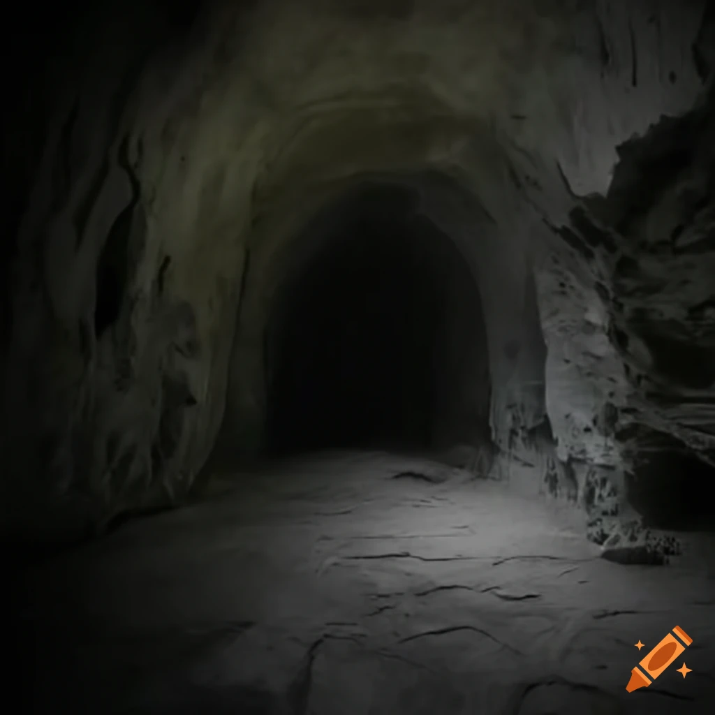 Eerie carved cave tunnels on Craiyon