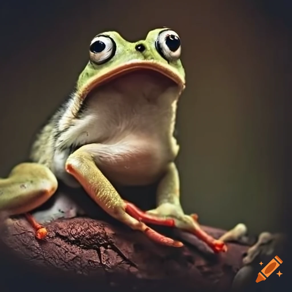 Creative artwork of frogs eating wolves on Craiyon