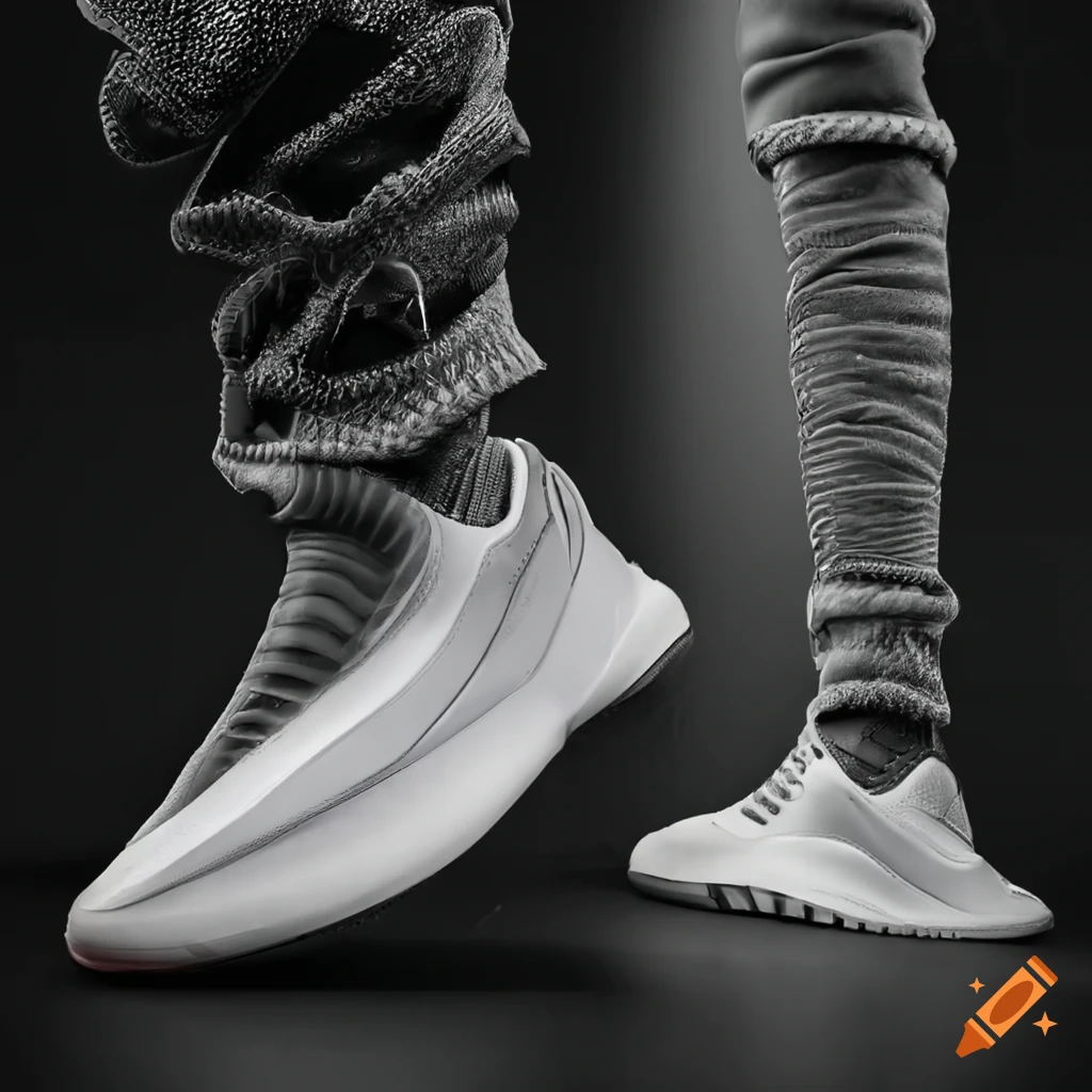 Side view of Yeezy White transformer shoe designed by Kanye West and ...
