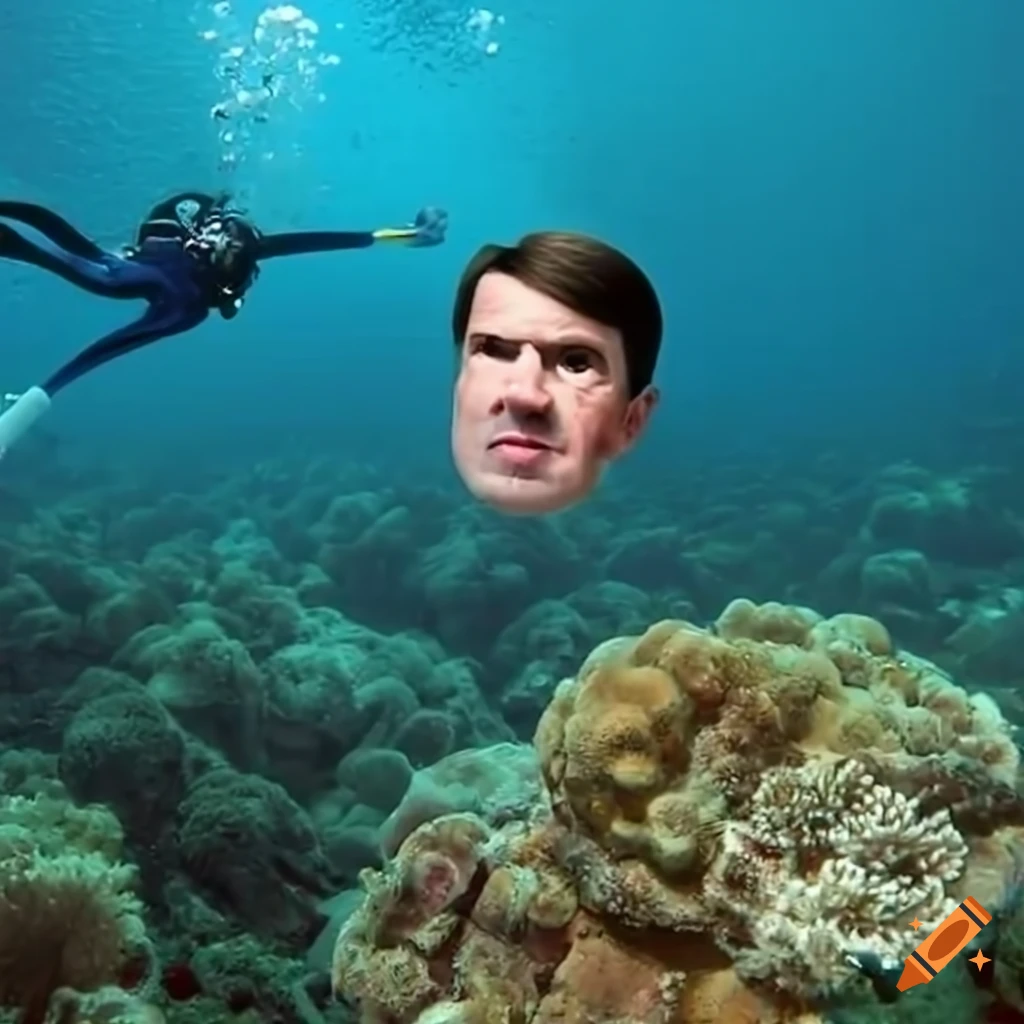 Jimmy carr scuba diving on Craiyon