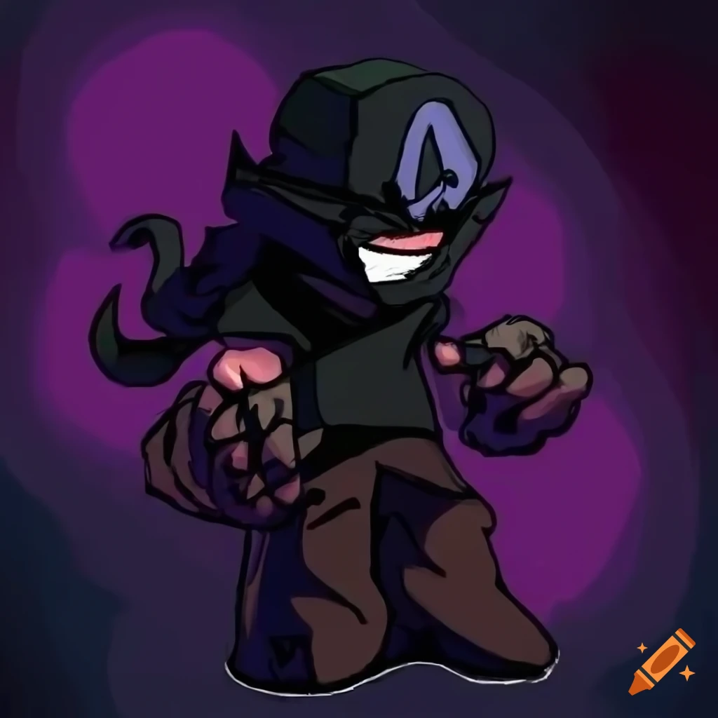 Art style with dark theme in friday night funkin style on Craiyon