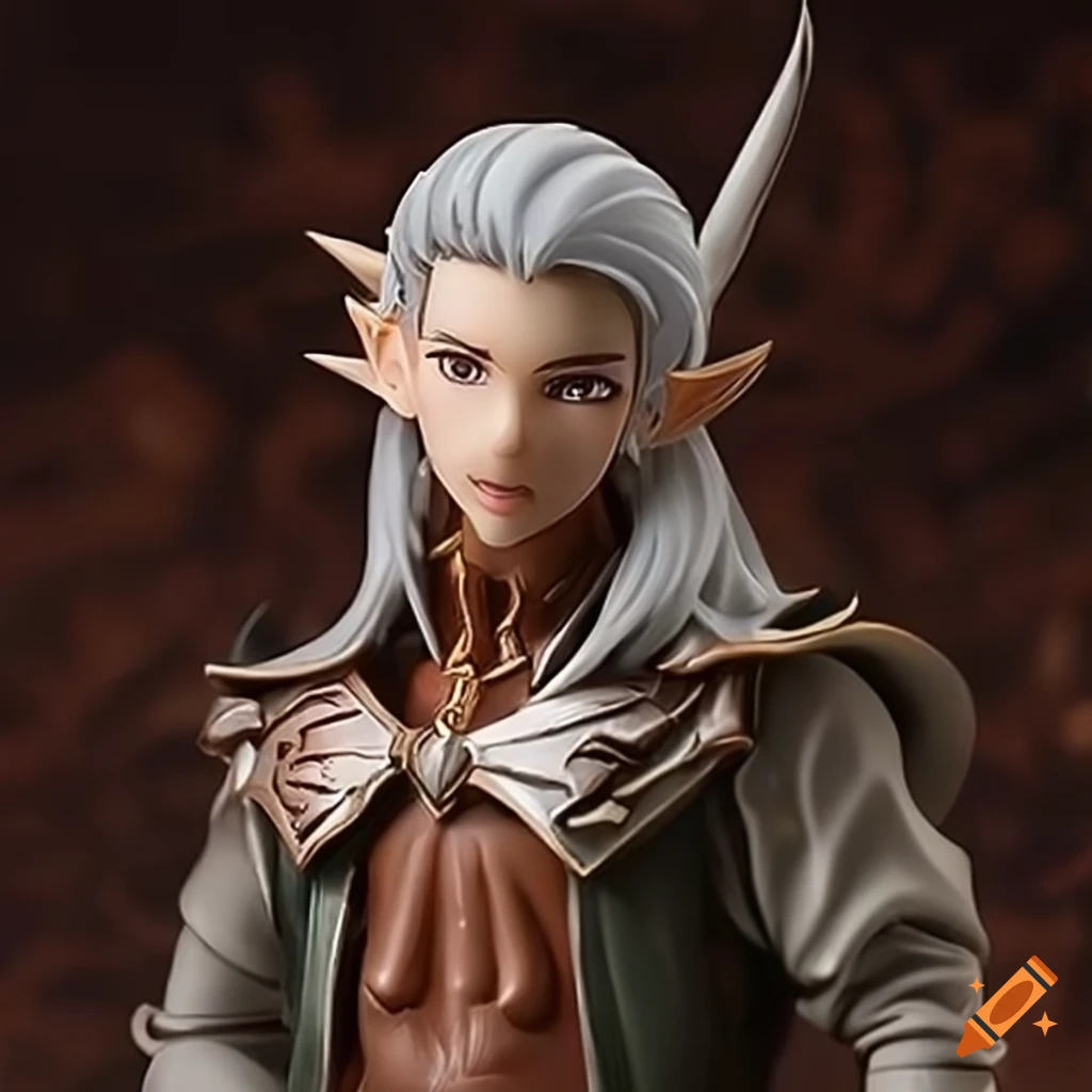 Male elf anime figure on Craiyon
