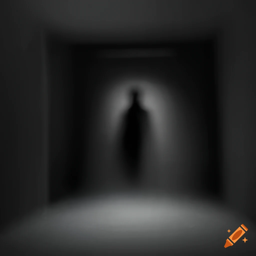 Blurry and dark monochrome image of realistic shadow ghosts on Craiyon