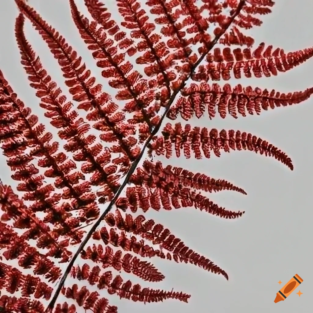Red fern on white background on Craiyon