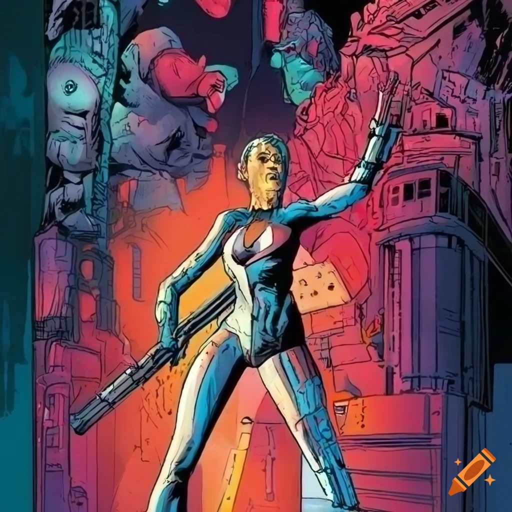 Sci-fi comic book cover in mike hinge art style on Craiyon