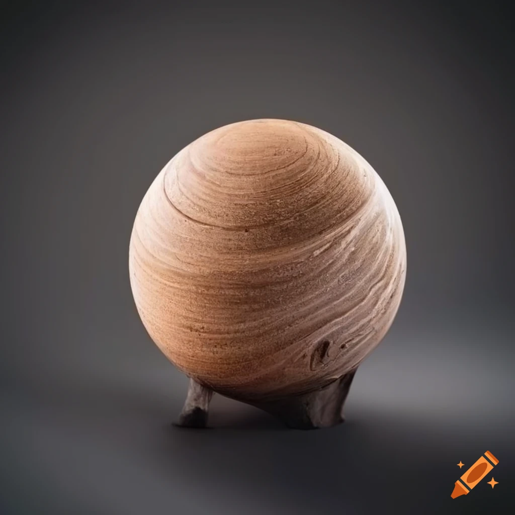 Intricately crafted sandstone sphere with detailed black holes on Craiyon