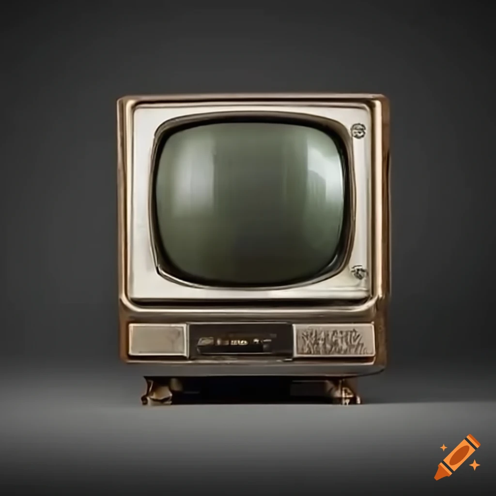 Close-up front view of an old tv on Craiyon