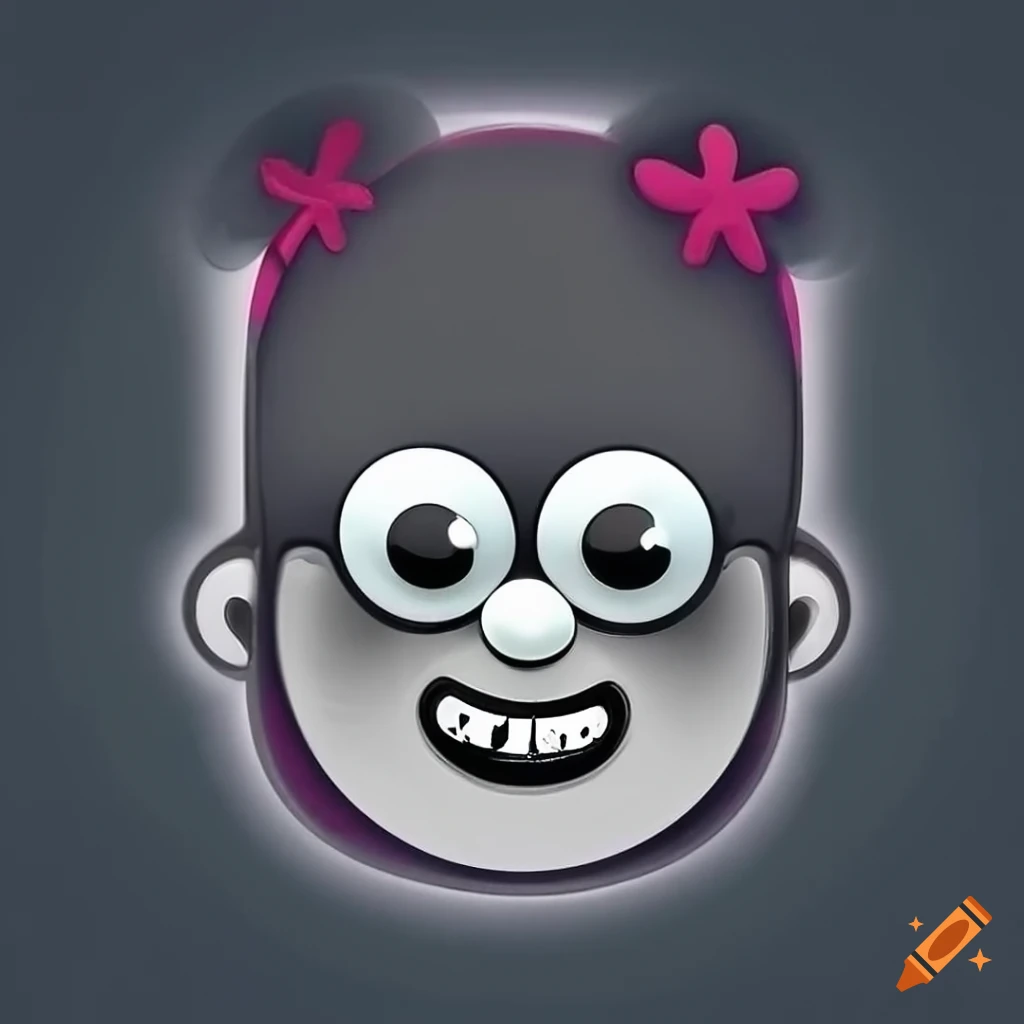 Portrait of Mabel Pines morphing into a restroom symbol on Craiyon