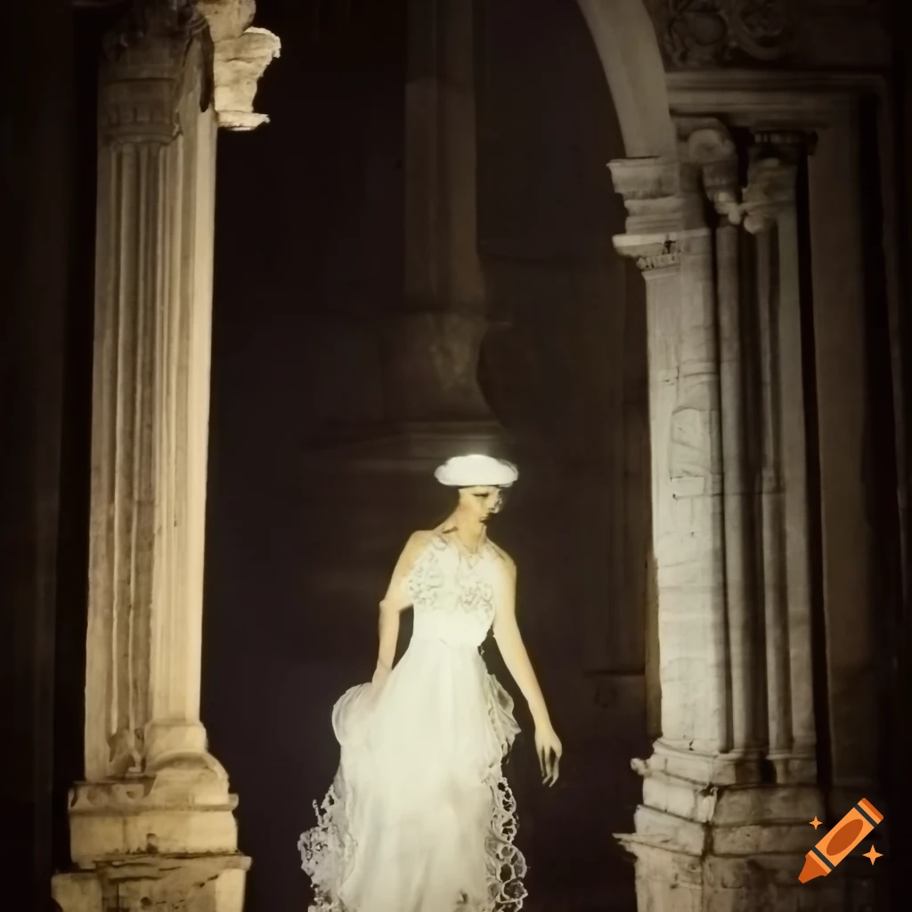 Fine architectural detail in rembrandt and lomo style with two women in ...