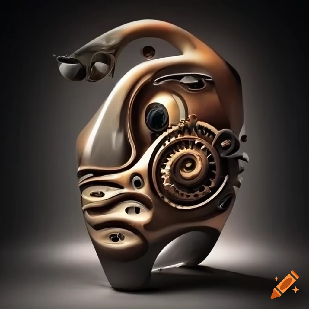 Biomorphic futuristic steampunk sculpture by Takis and Zaha Hadid, made ...