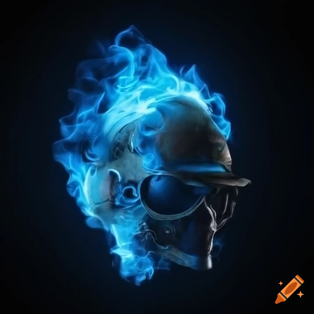 Blue planet surrounded by fire in a steampunk head with smoking on Craiyon