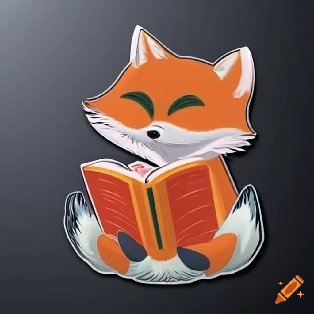 Fox reading stickers on Craiyon