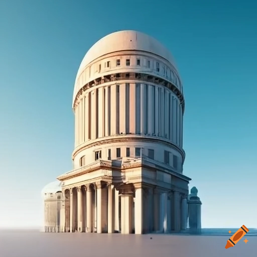 Modern building inspired by the pantheon with a unique twist on Craiyon