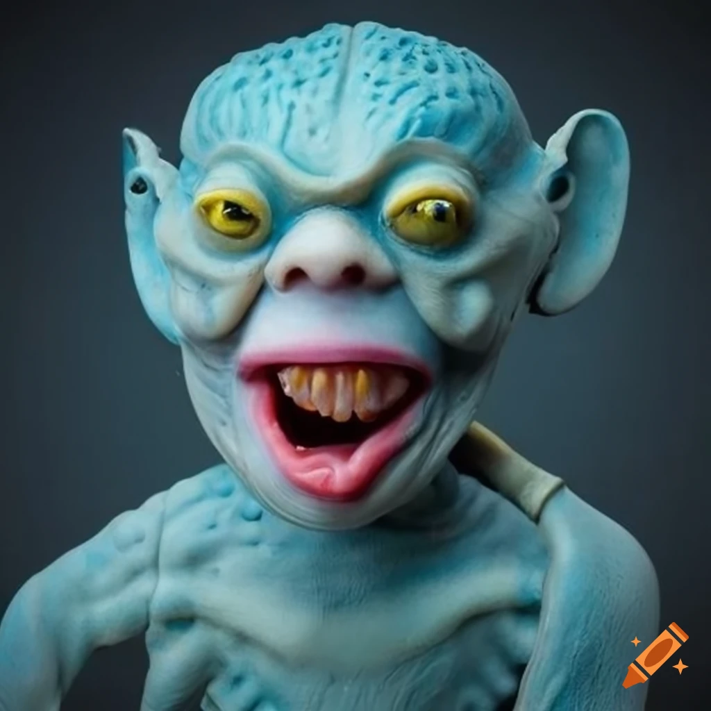 Realistic 1980s rubber puppet creature on Craiyon