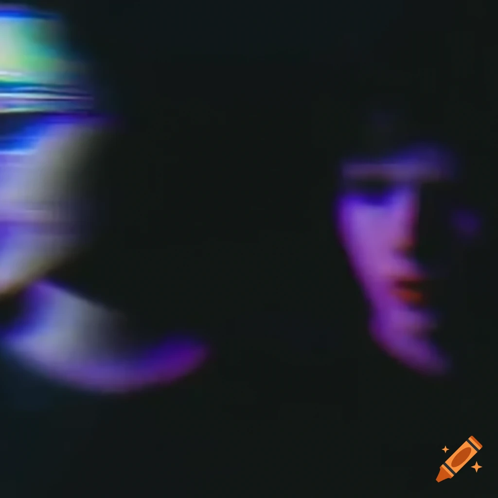 Vintage style image of people in agony with old vhs glitches on Craiyon