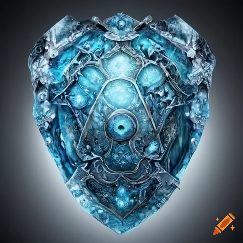 Intricate magical shield made of ice on Craiyon