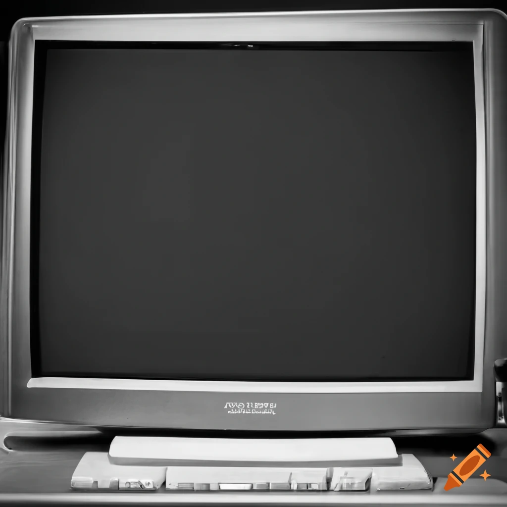 Close-up front view of an old computer monitor screen on Craiyon