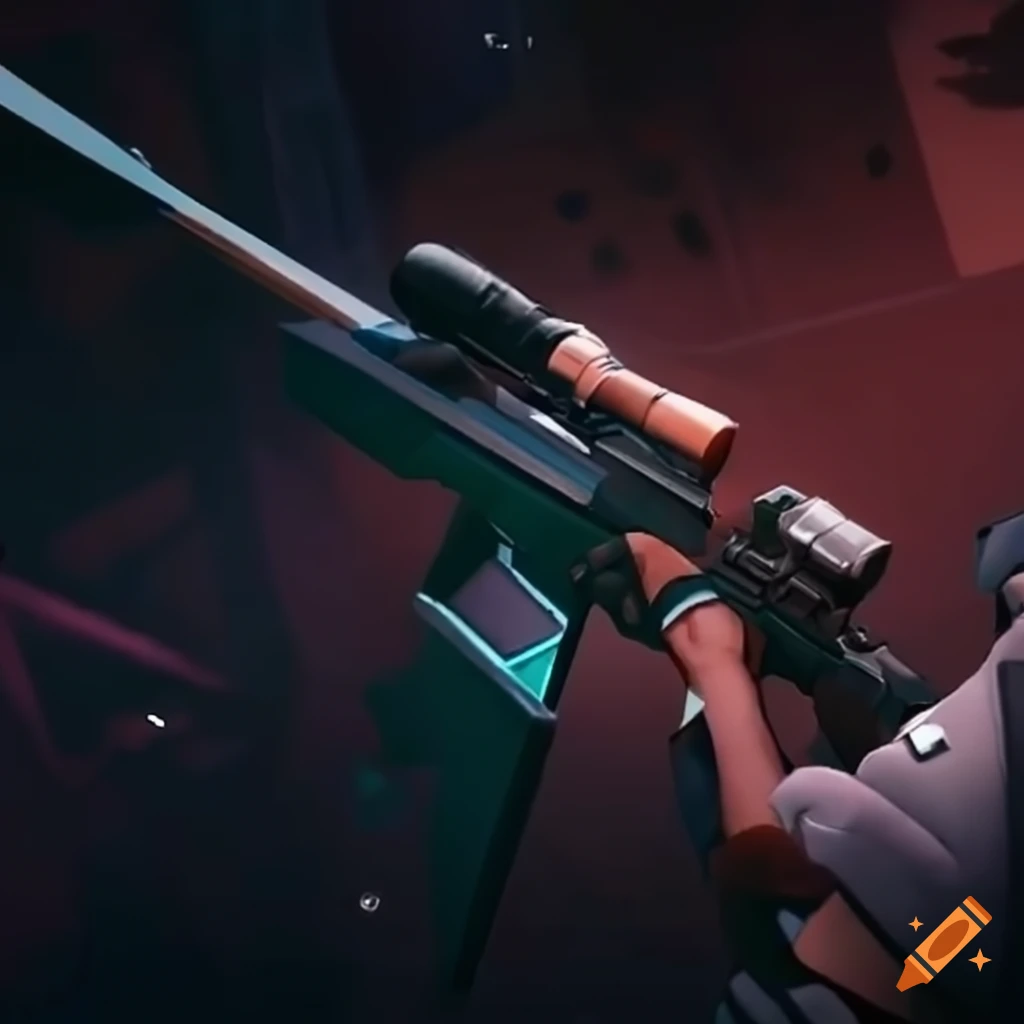 Skilled sniper in a valorant game on Craiyon