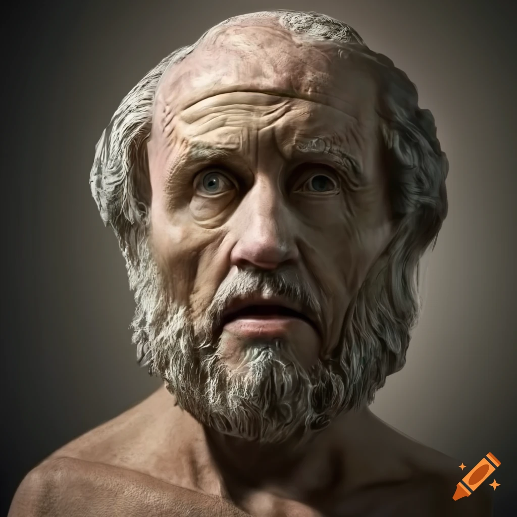 Photorealistic philosopher seneca in a full body pose on Craiyon