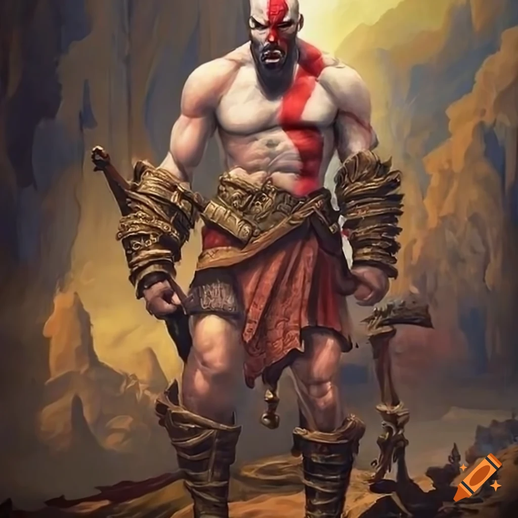 Detailed renaissance painting of kratos on Craiyon