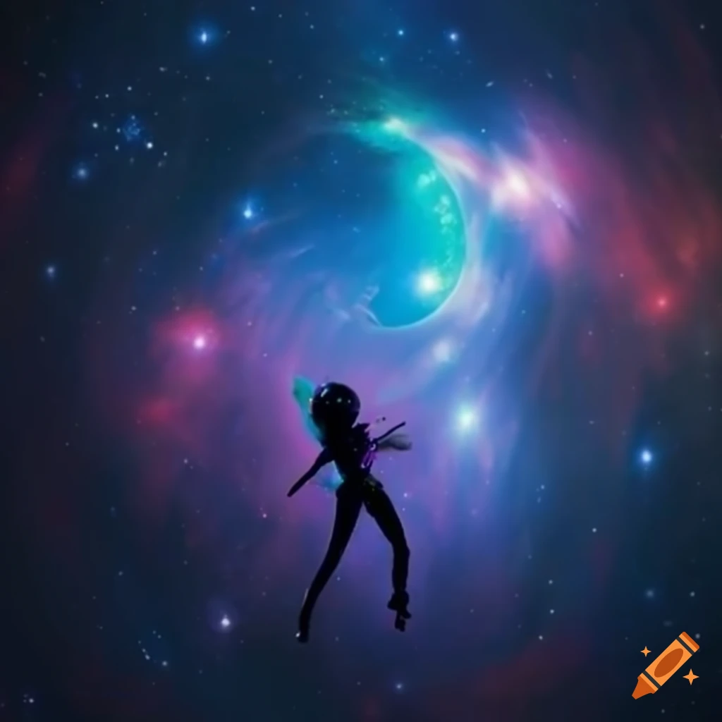 Astronaut fairy exploring the surface of polaris star on Craiyon