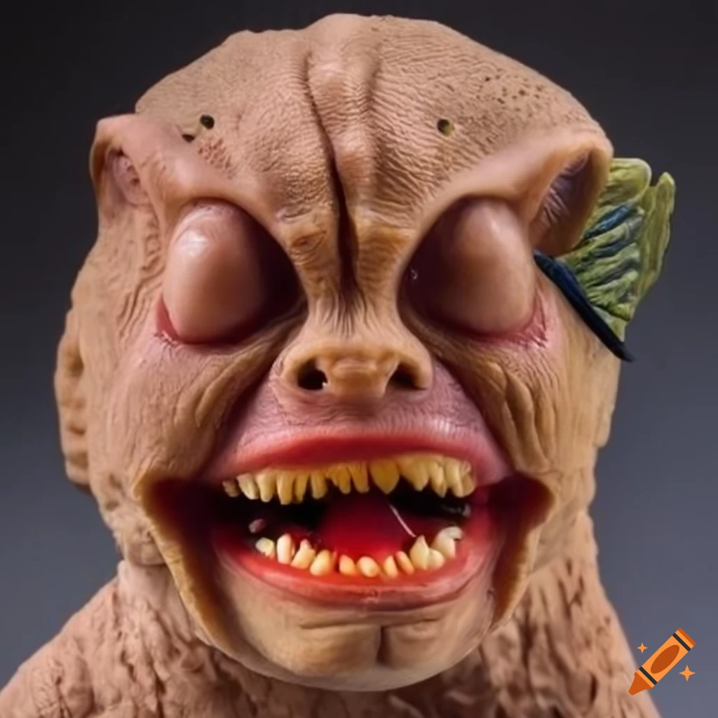 Realistic 1980s rubber puppet creature on Craiyon