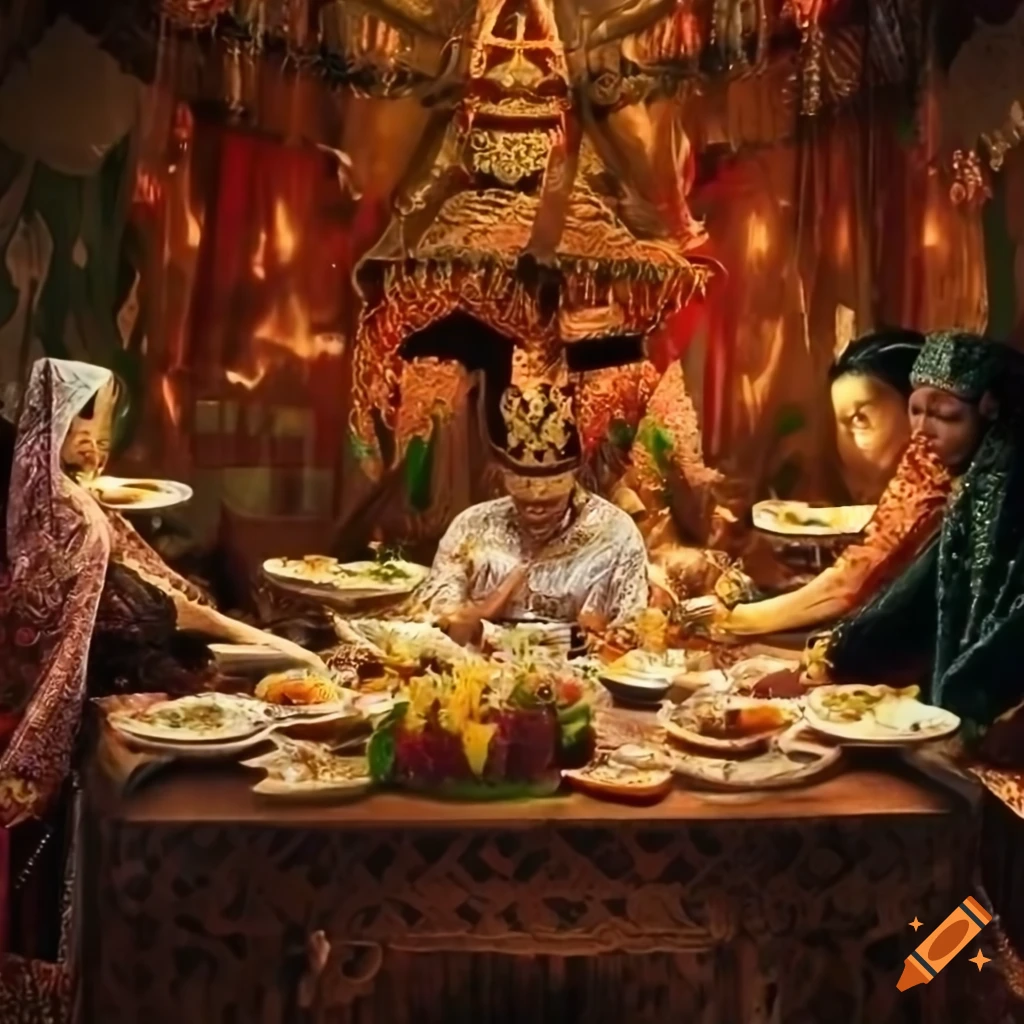 Traditional indonesian banquet on Craiyon