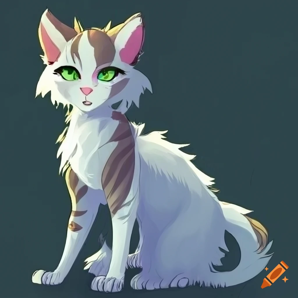 Warrior cats Oc Fluffy Gray calico with green eyes and clovers ...