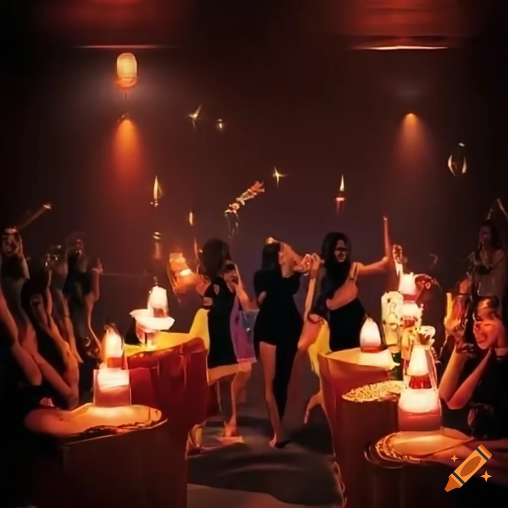 Colorful party scene on Craiyon