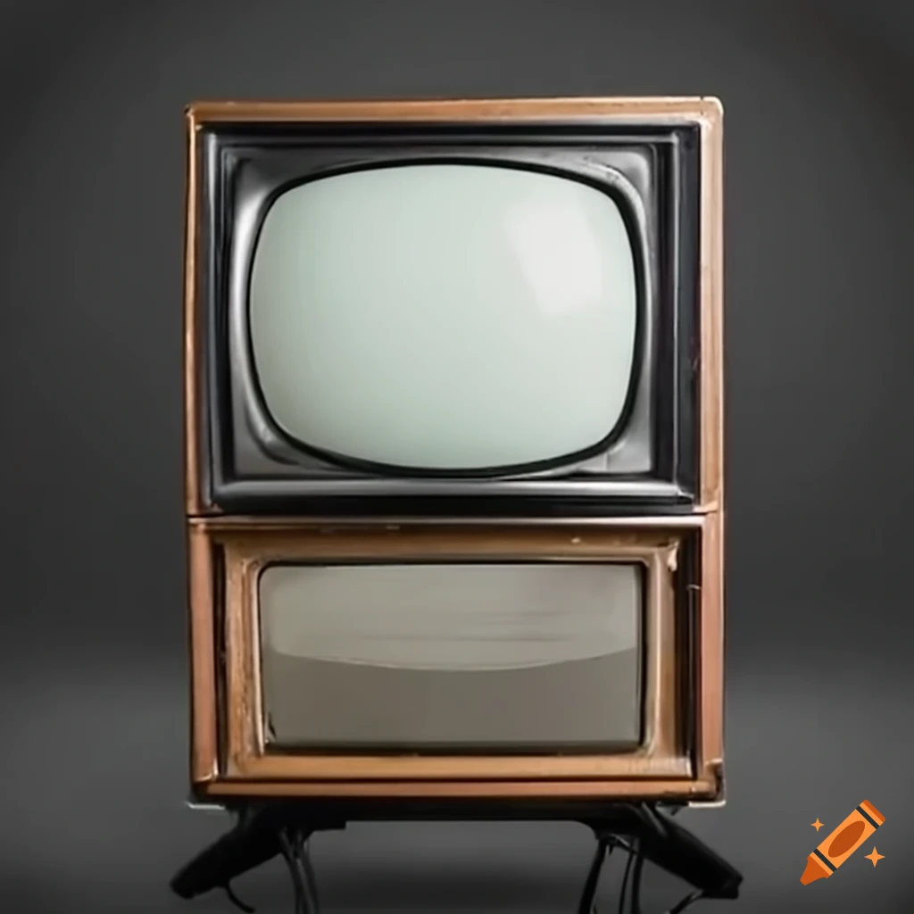 Close up front view of an old tv on Craiyon