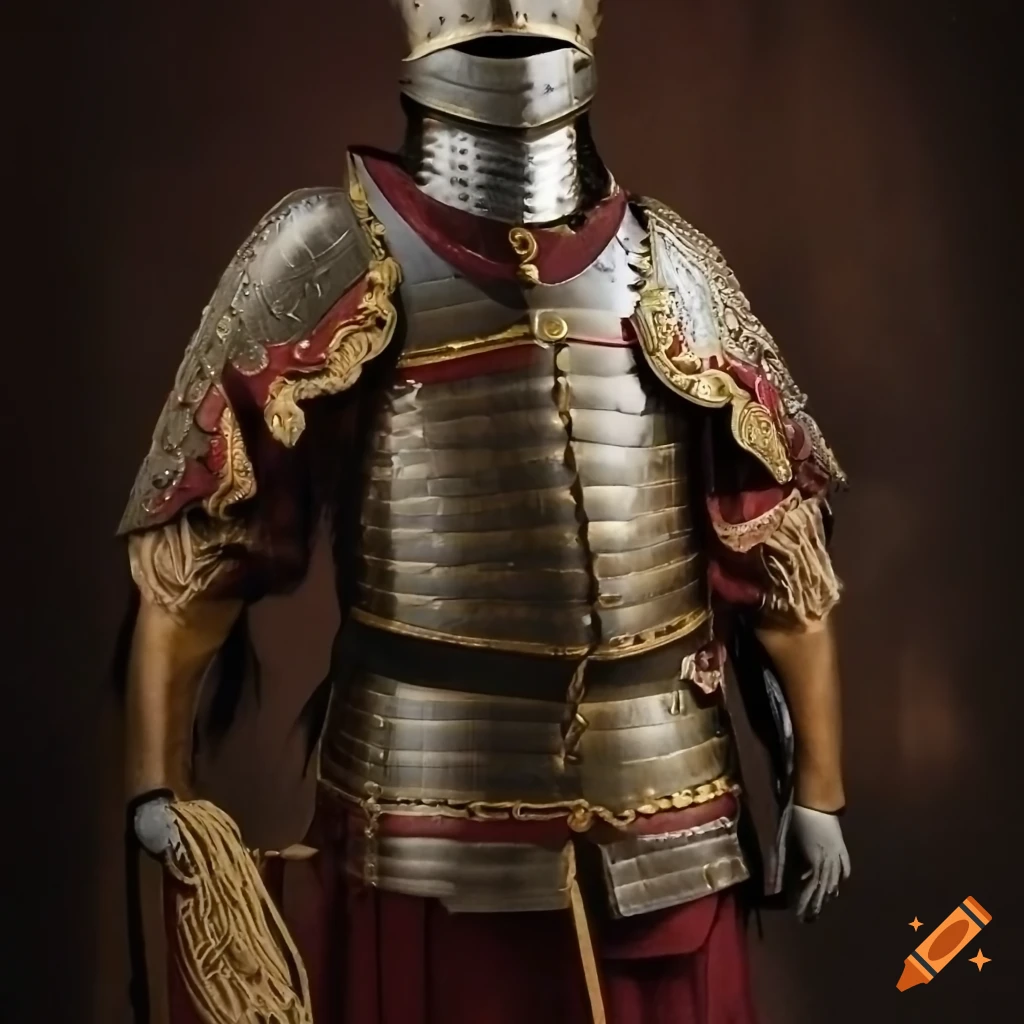 Polish male in winged hussar armor with gold lining on Craiyon