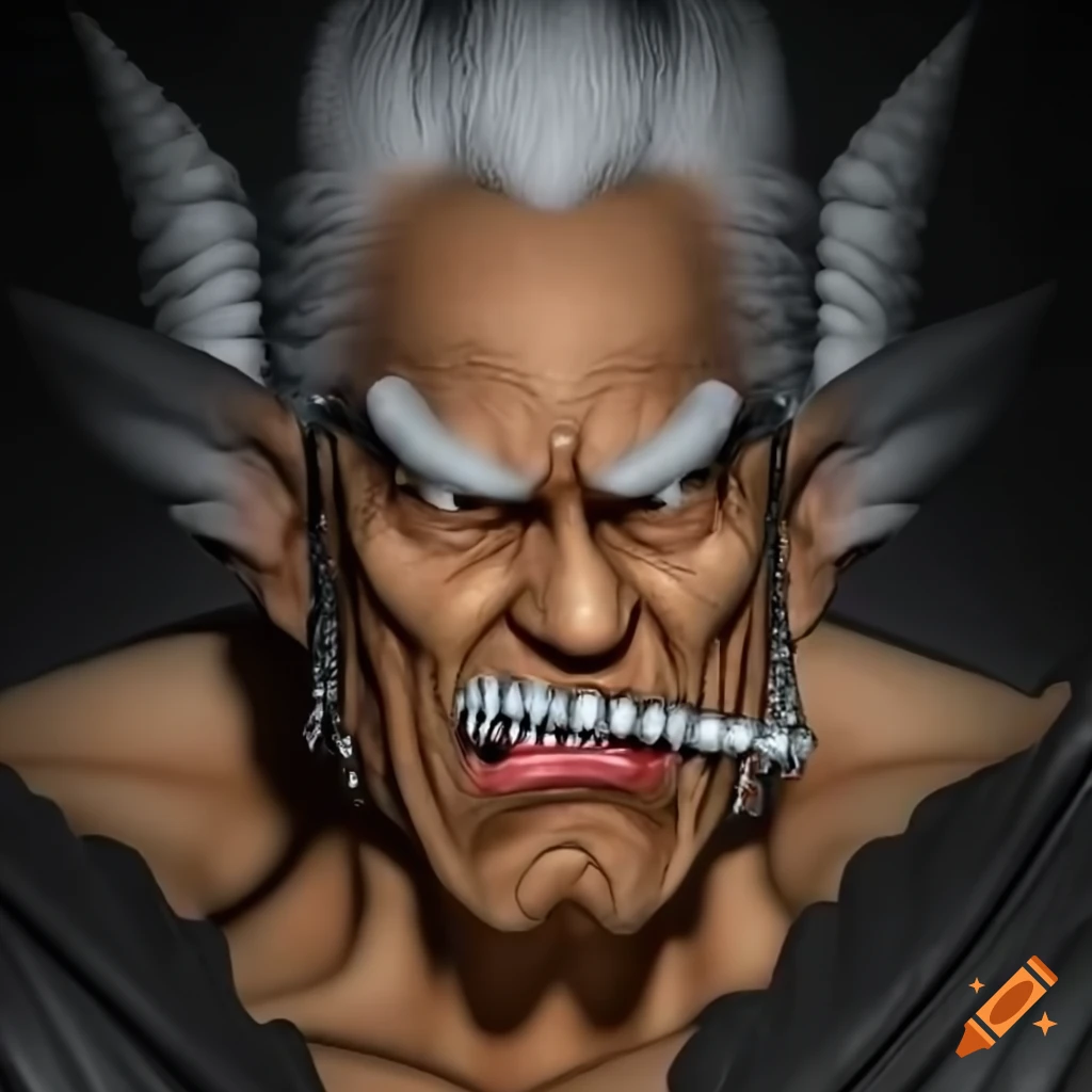 Heihachi Mishima from Tekken with a cigar in a 3D render on Craiyon