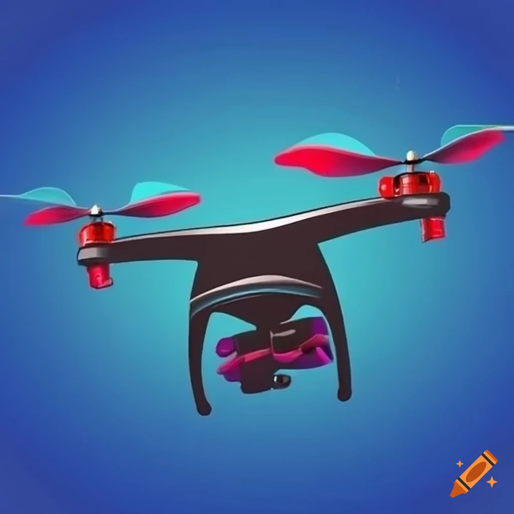 Cartoon drone illustration on Craiyon