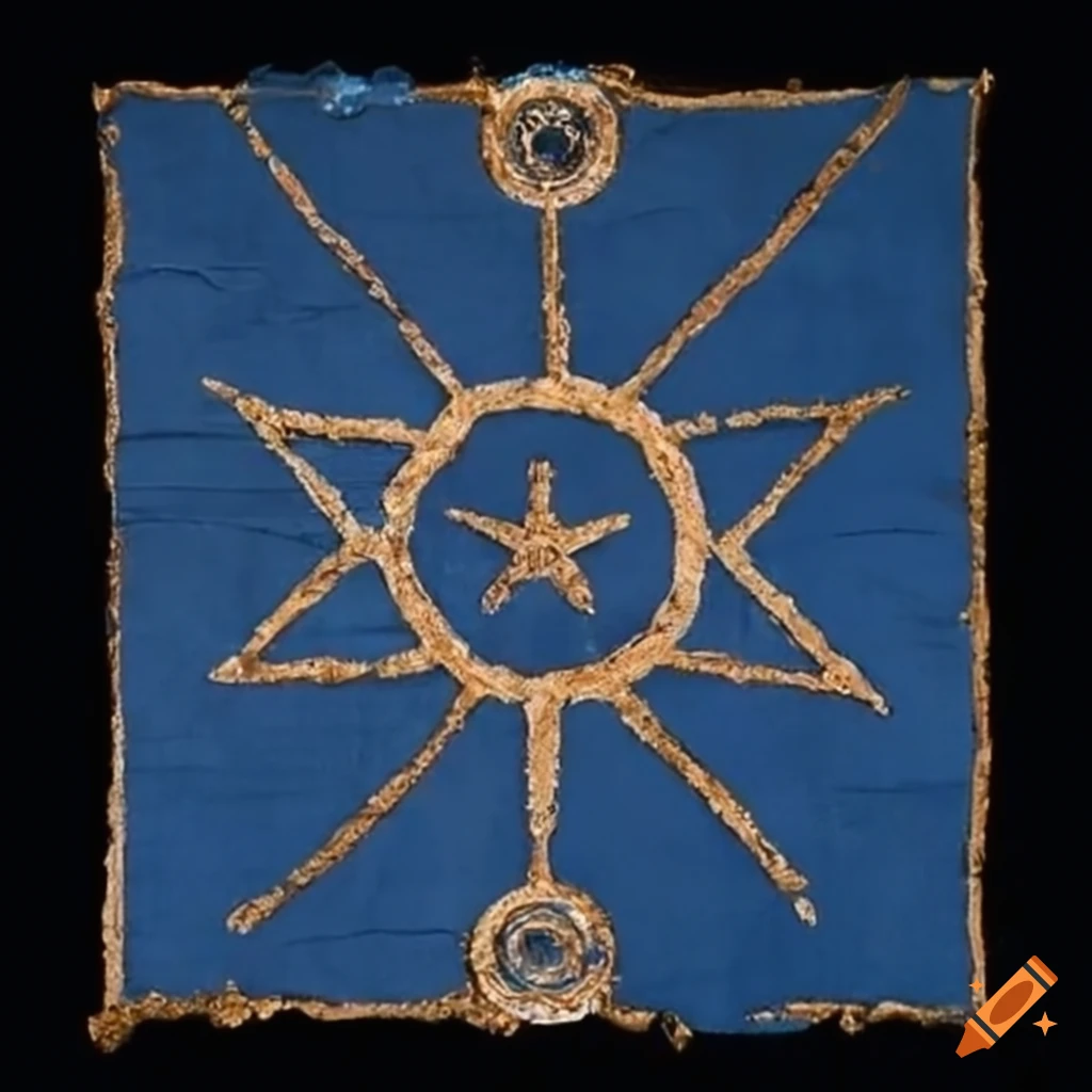 Country flag with deep blues and celestial symbolism on Craiyon