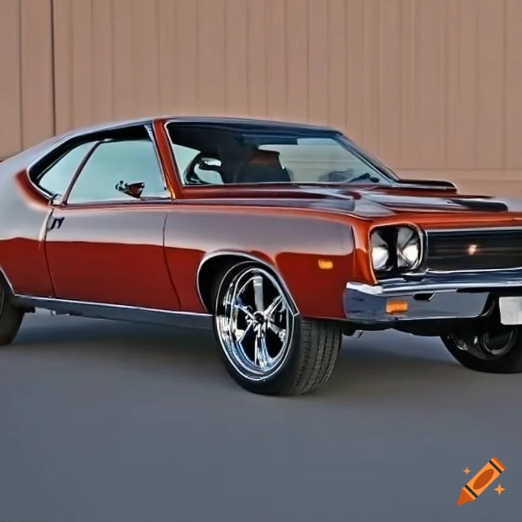 1973 amc rebel machine muscle car with custom rims on Craiyon