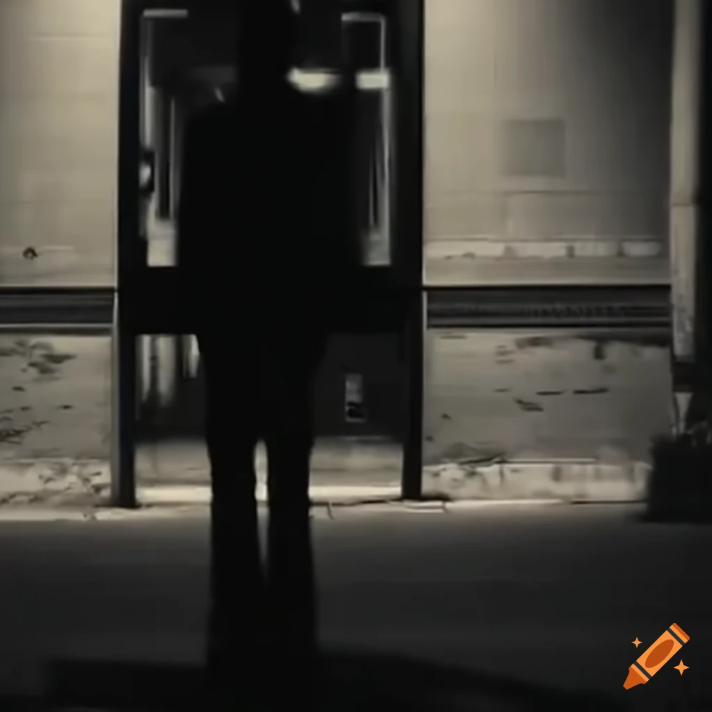 Tall shadow figure in street at night on Craiyon