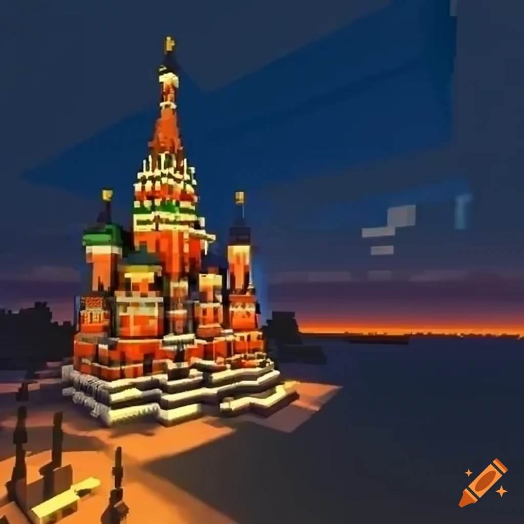 Minecraft moscow cityscape on Craiyon