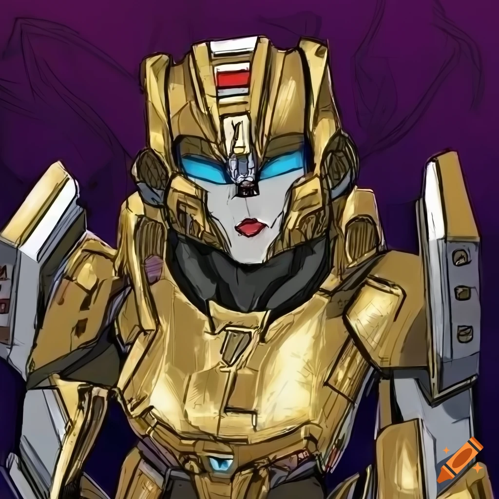Female senator transformers oc with gold and white color scheme and ...