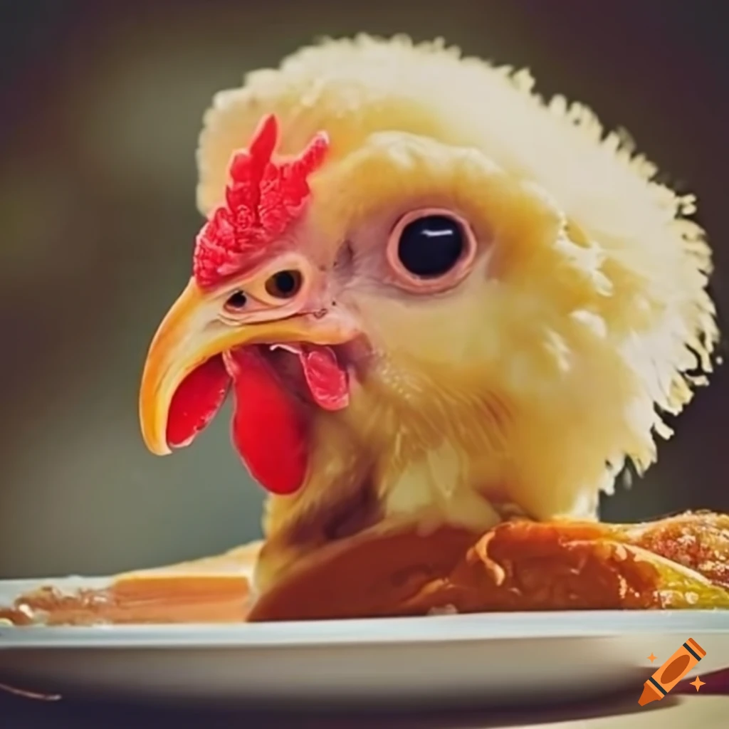 Chicken eating chicken on Craiyon