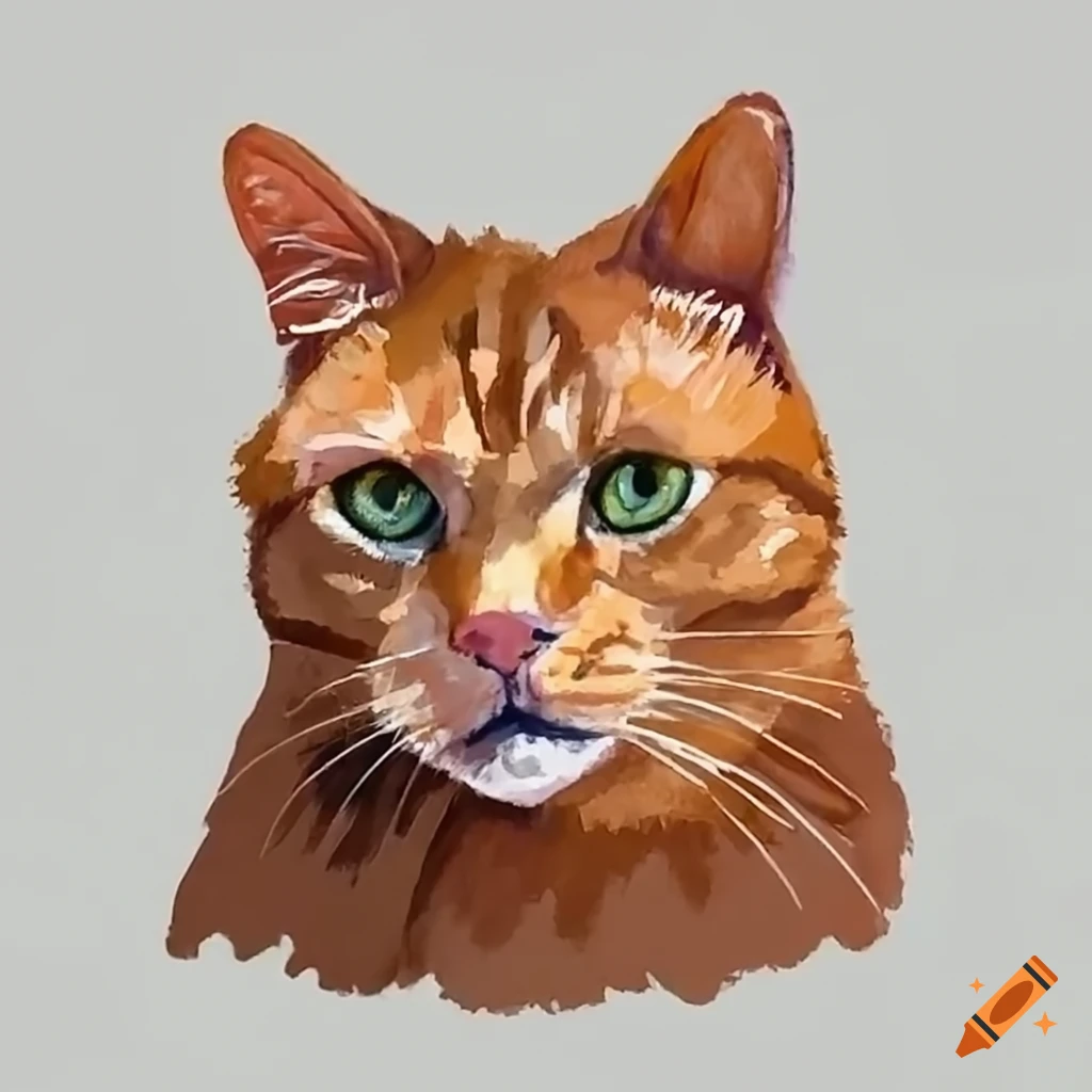Portrait of a beautiful orange cat on Craiyon