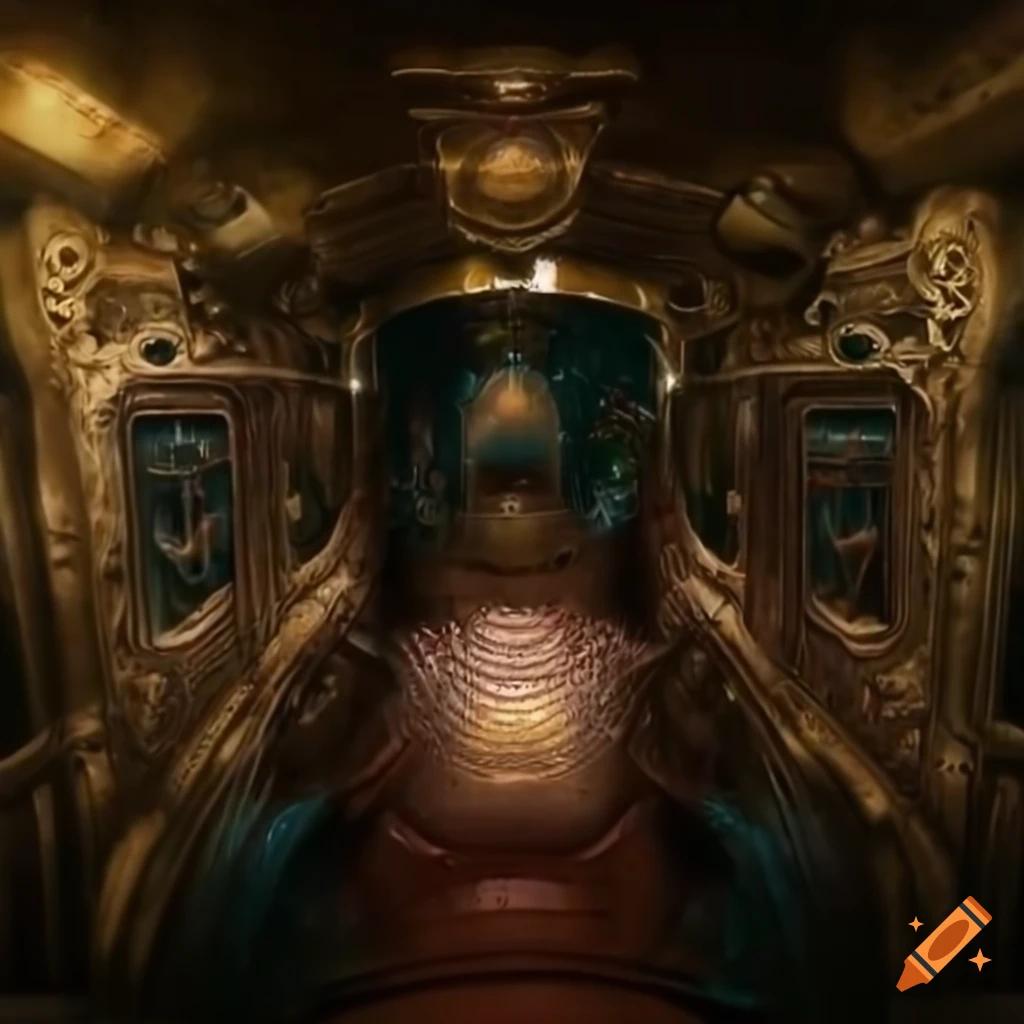 Inside view of an elven submarine with hyper-realistic details on Craiyon