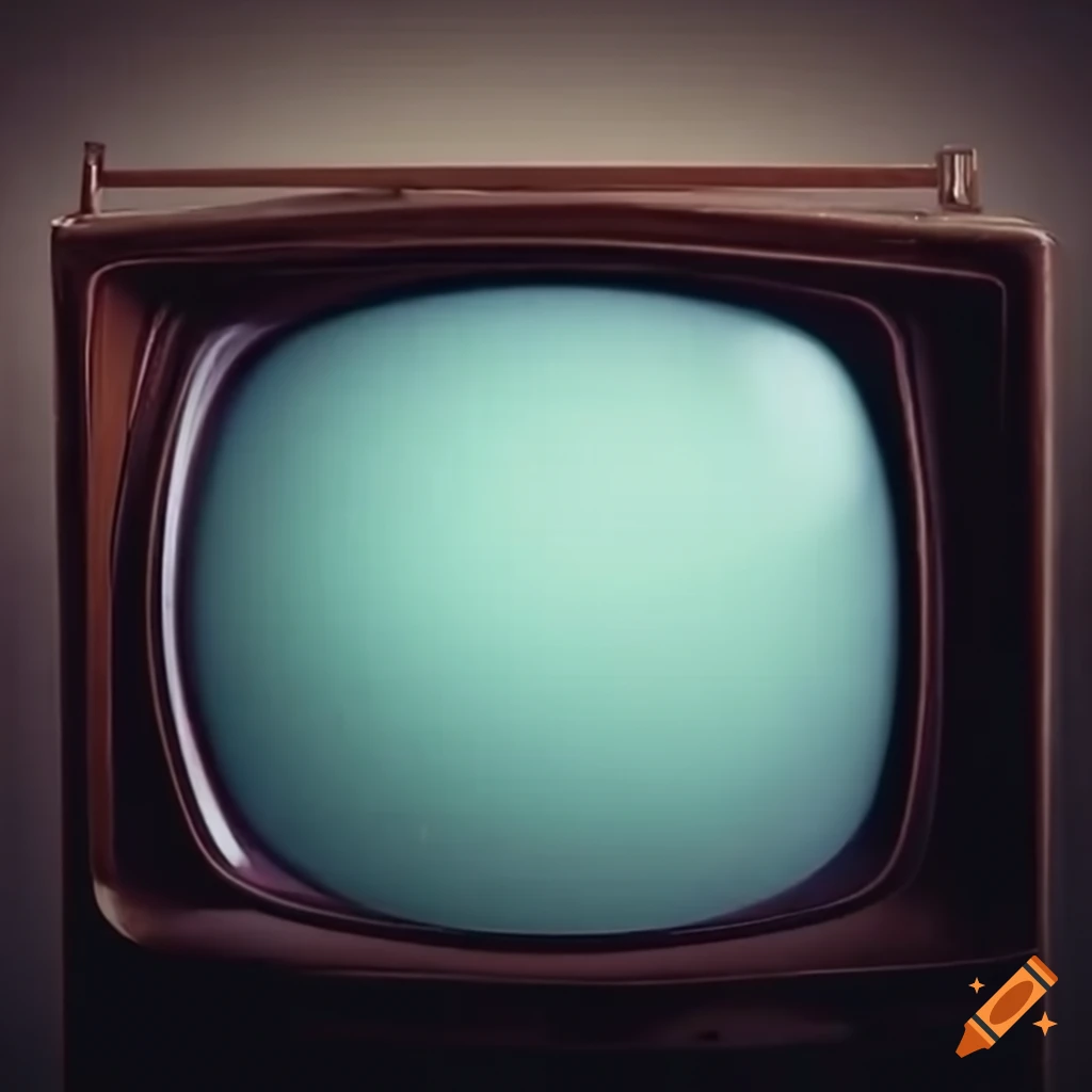 Close up front view of old vintage tv on Craiyon