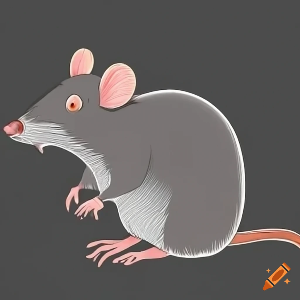 Profile of a rat from head to tail on Craiyon