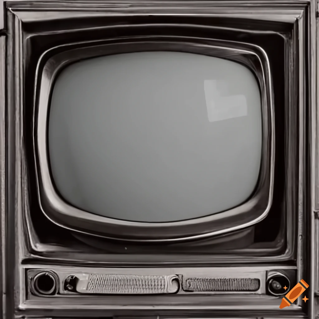 Close up of an old square screen TV on Craiyon