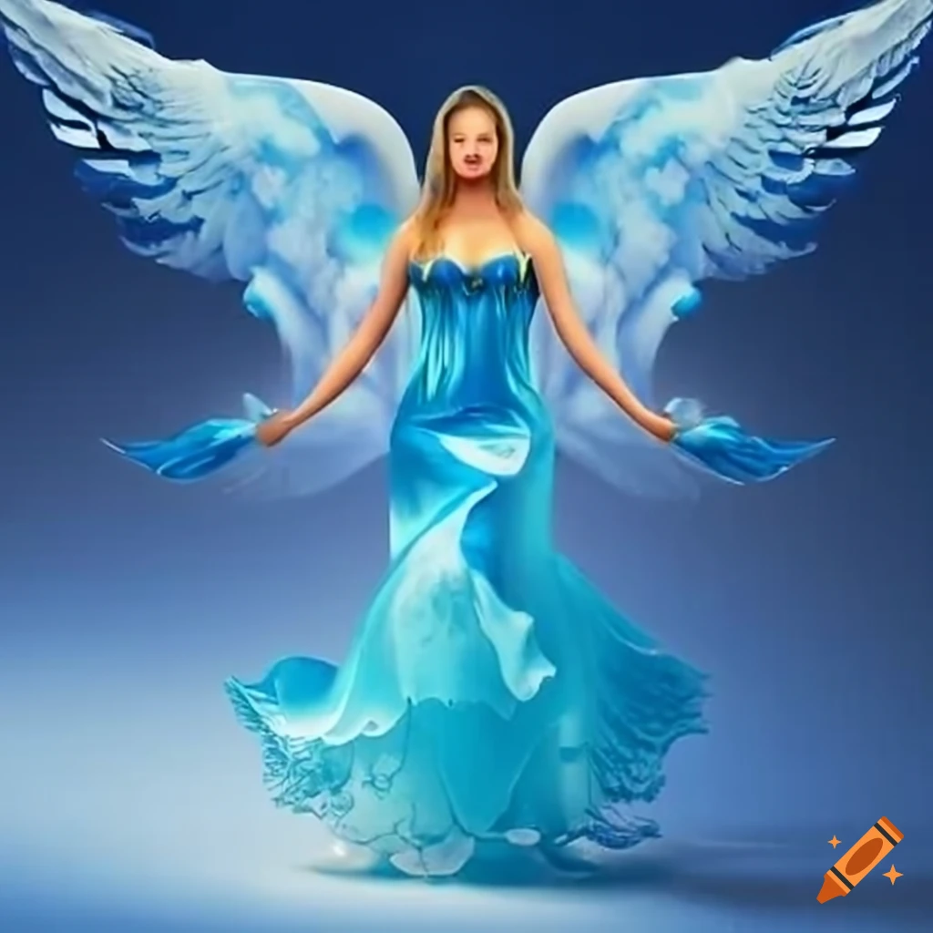 Blue angel sculpture on Craiyon