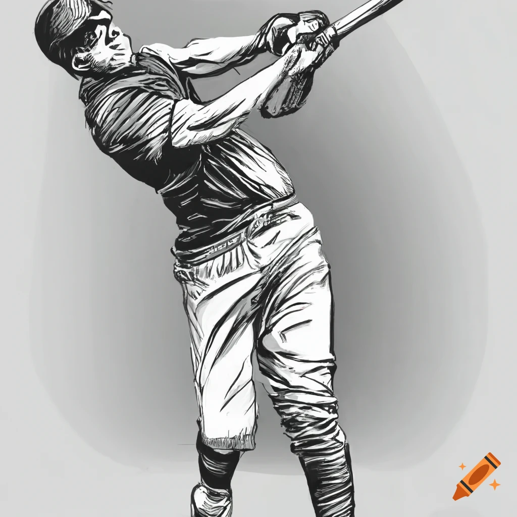 Man hitting a baseball on Craiyon