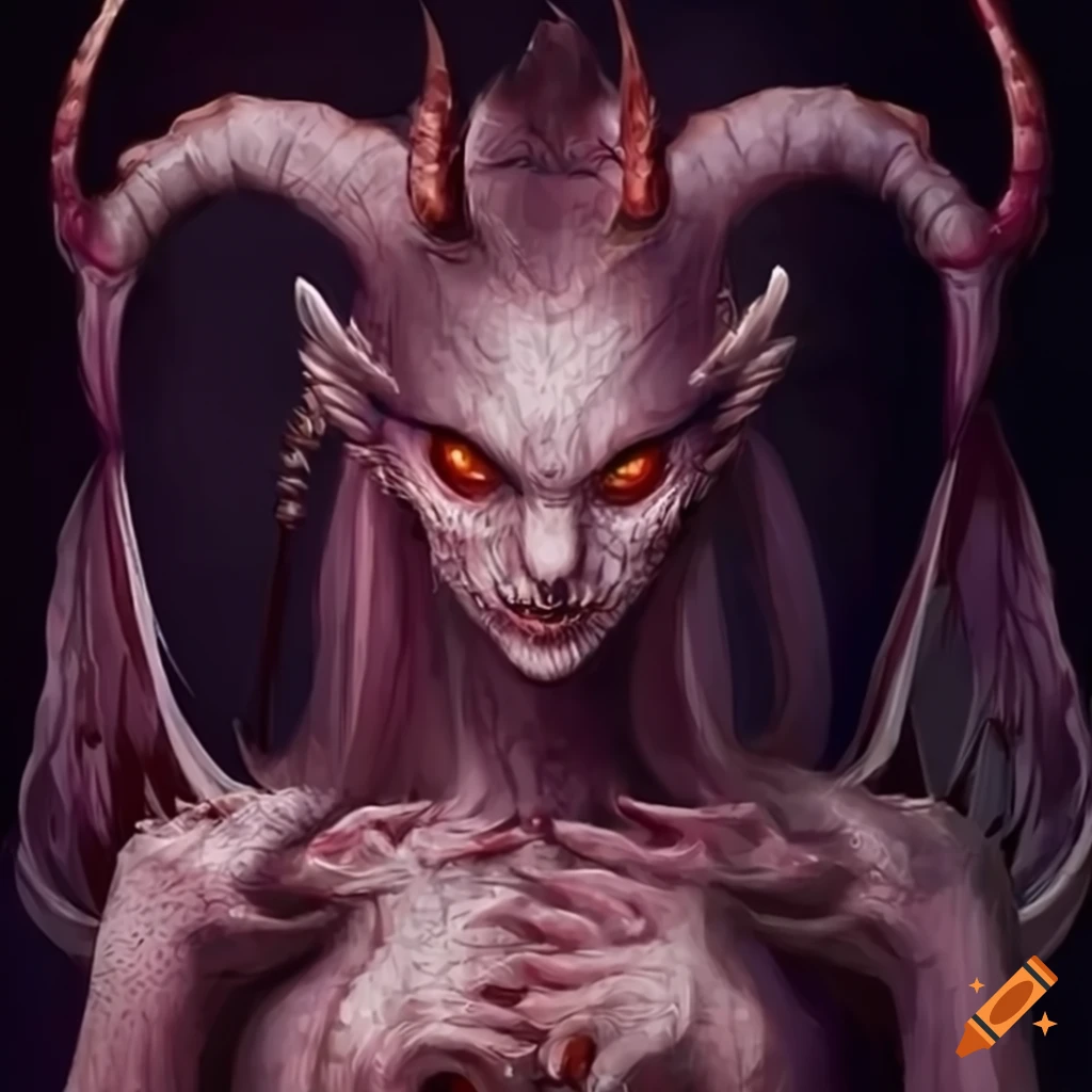 Beautiful demon creature on Craiyon