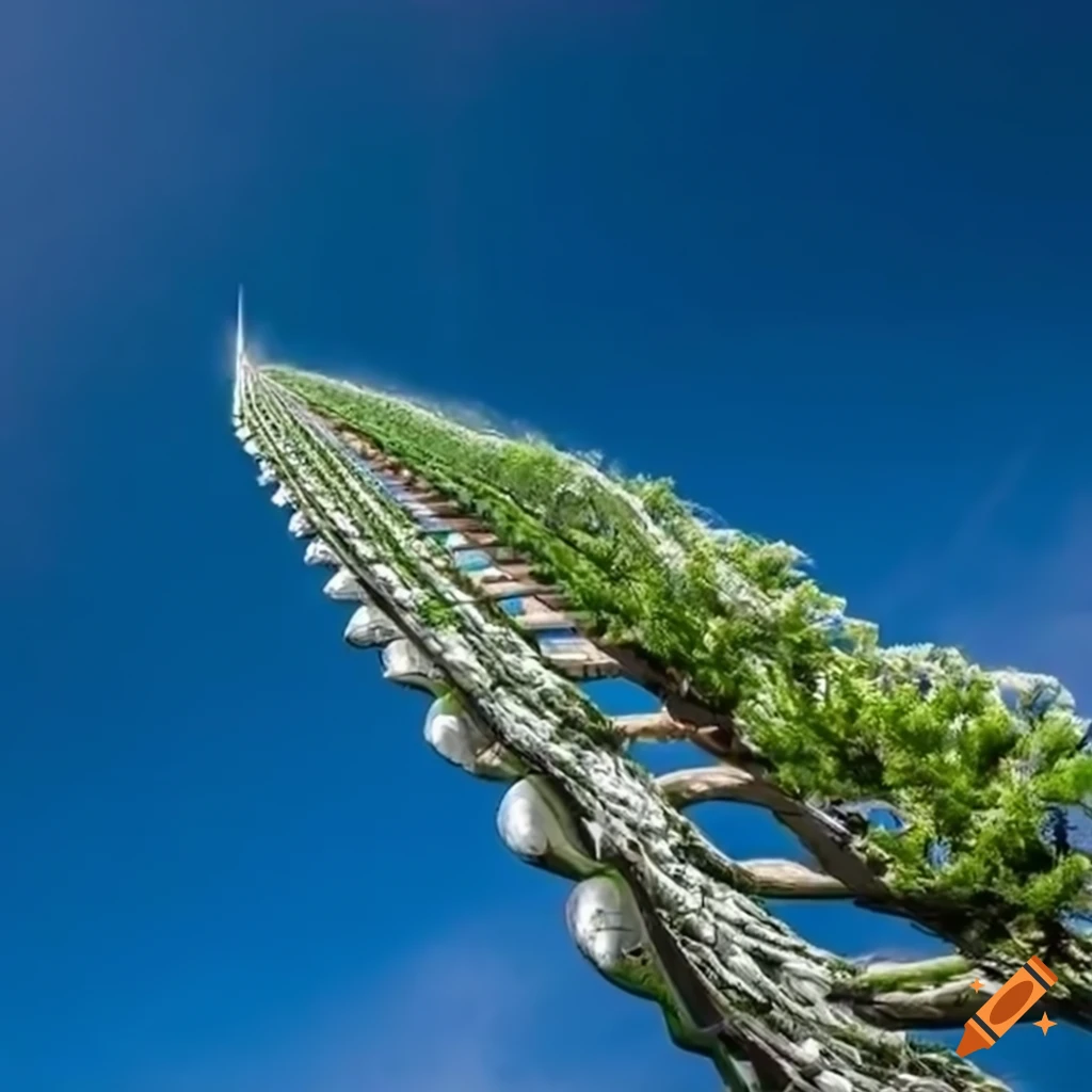 Giant alien spaceship made of living trees in space on Craiyon