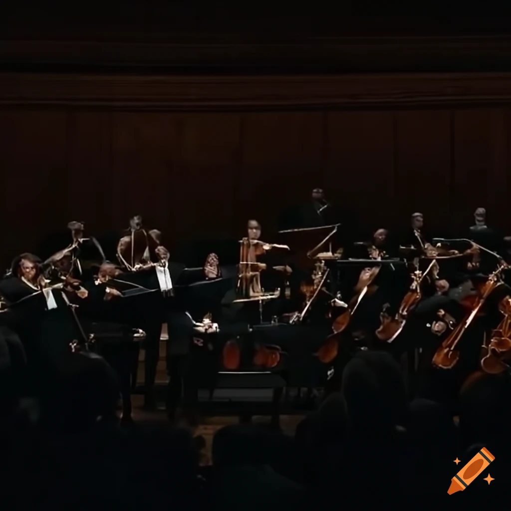 Contemporary symphony orchestra on Craiyon