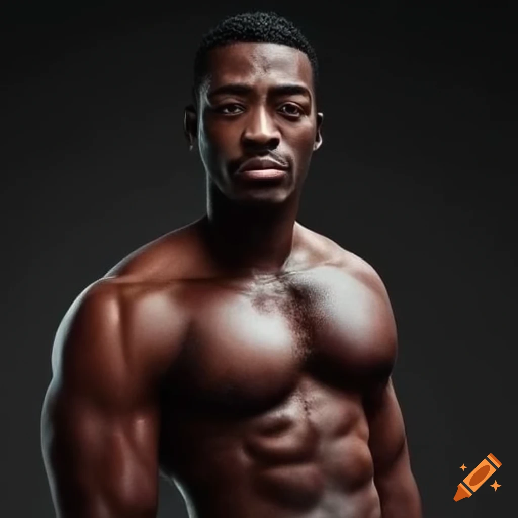 Muscular black men posing on Craiyon